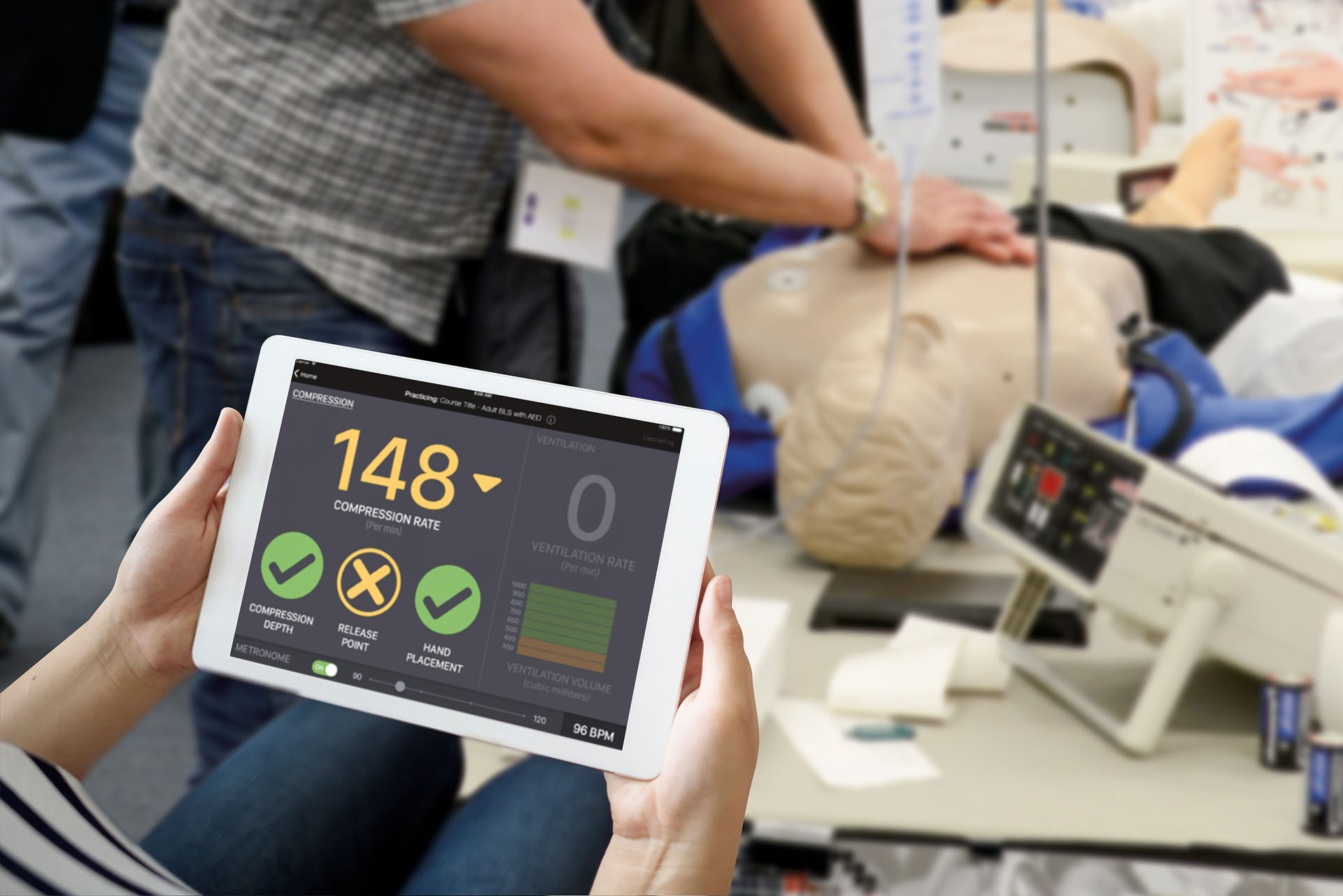 CPARLENE® Full-Size Manikin With CPR Metrix and iPad® - Adam,Rouilly